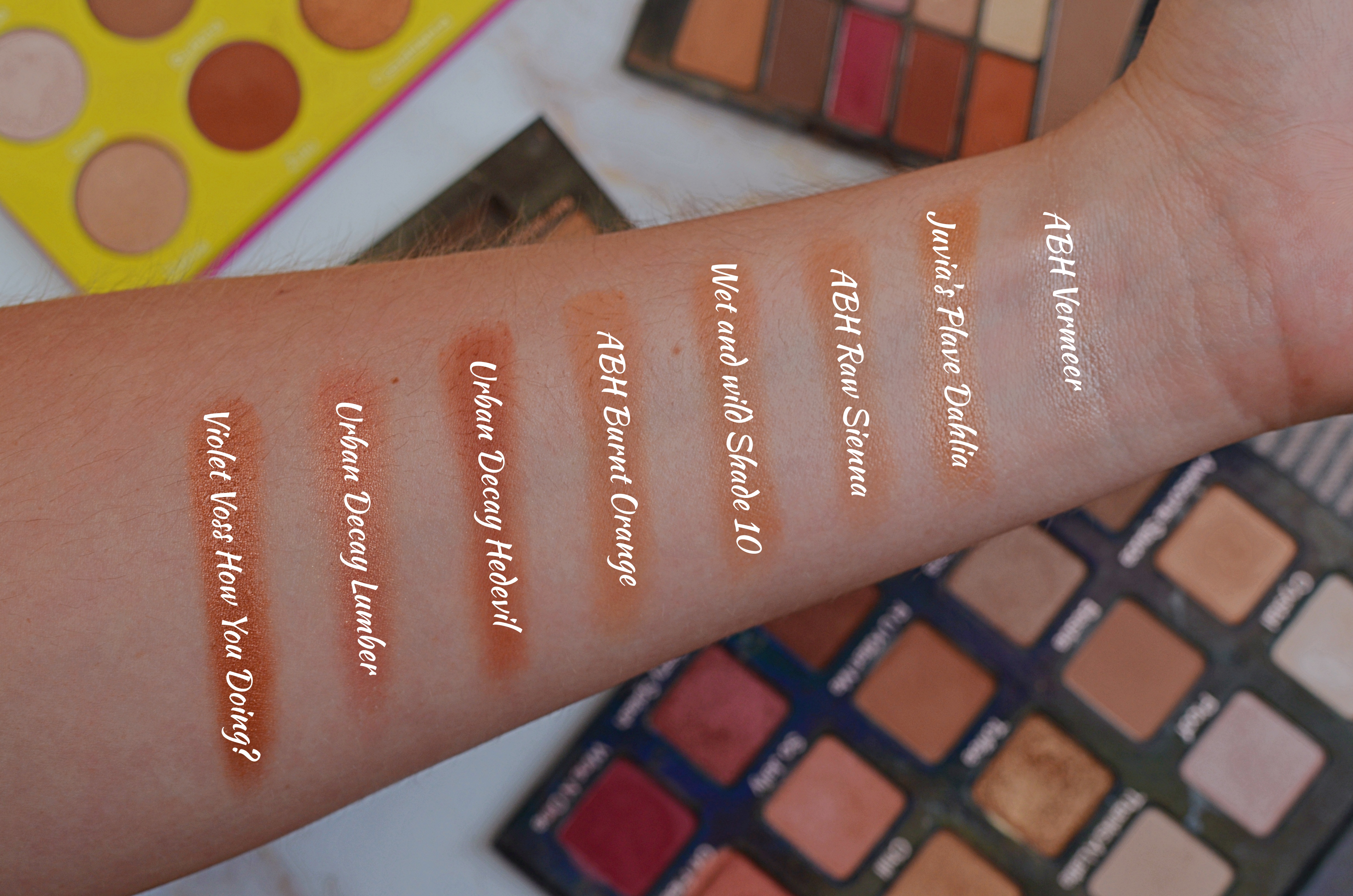 Eyeshadow Palette Day 3 Swatches with names – KatieEmmaBeauty